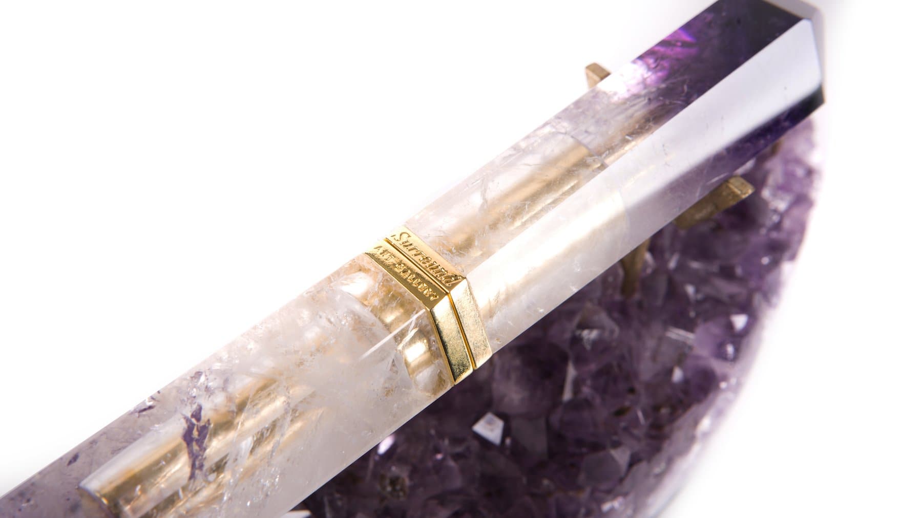 Fine Art Sculpture ''Amethyst Fountain Pen'' - Surround Art & Diamonds ...